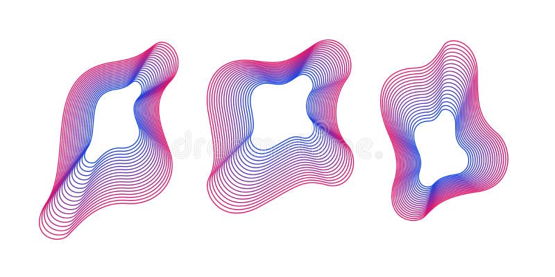 A Set of Amorphous Shapes on a Dark Background. Abstract Vector ...