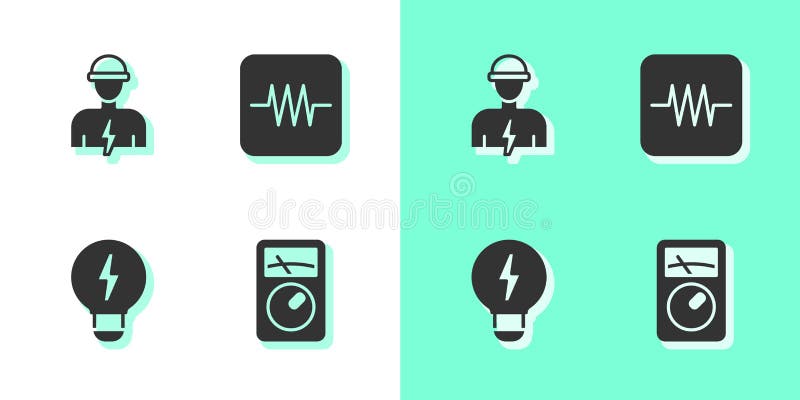 Set Ampere Meter, Multimeter, Electrician, Creative Lamp Light Idea and ...