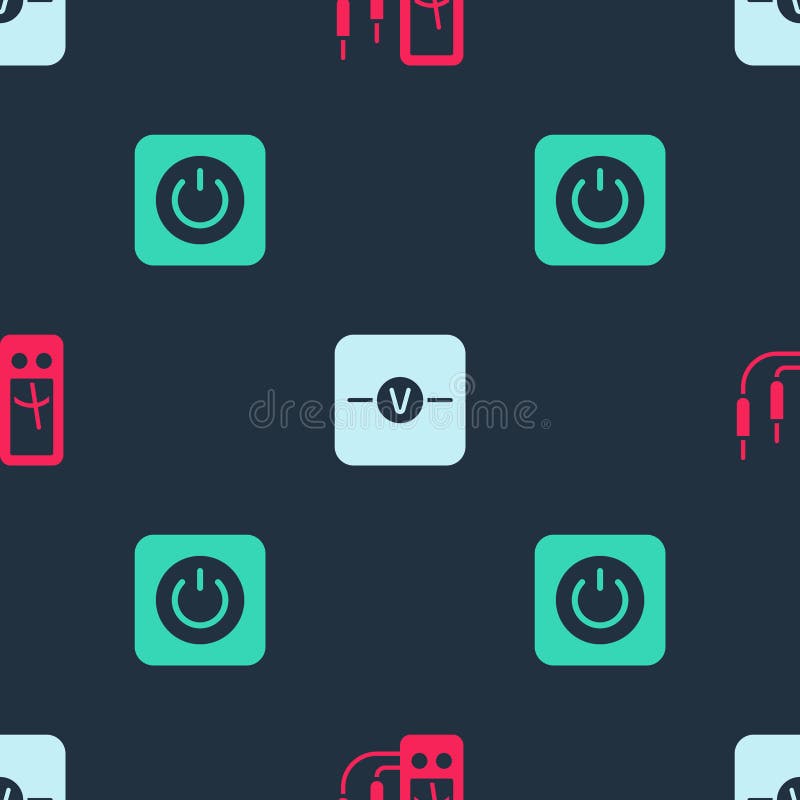 Set Ampere Meter, Multimeter, Voltmeter and Power Button on Seamless ...