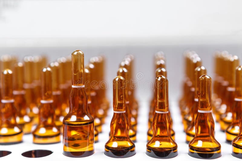 A Set of Ampoules for Injection in a Box Stock Photo - Image of brown ...