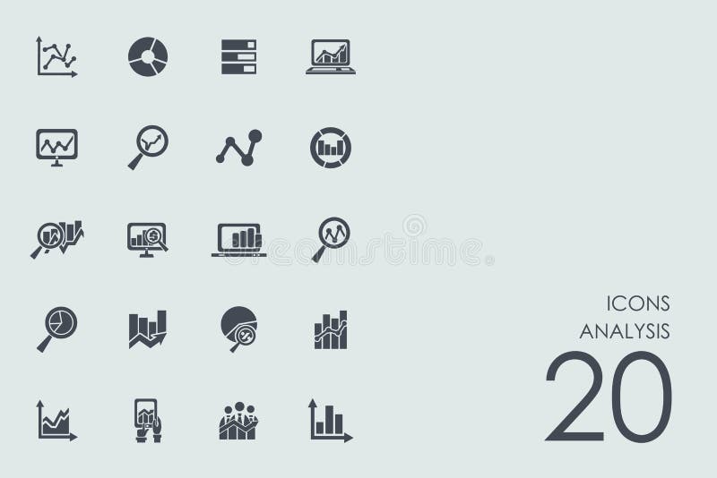 Set of analysis icons stock vector. Illustration of infographic - 79017332
