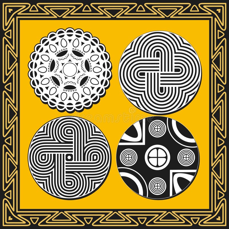 Set of Ancient American Indian Patterns Stock Vector - Illustration of ...