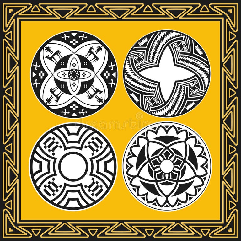 Ancient American Indian Floral Patterns Stock Illustrations – 251 ...