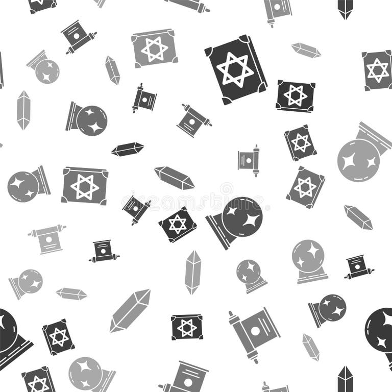 Set Ancient Magic Book, Magic Scroll, Magic Ball and Magic Stone on ...