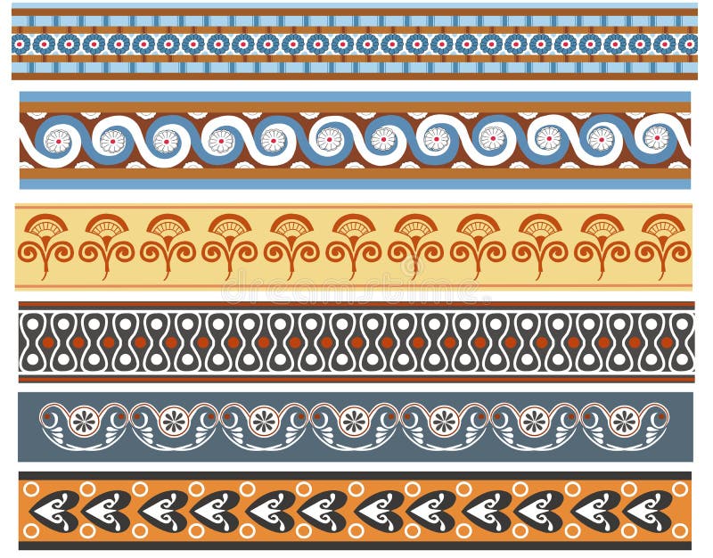 Ancient egyptian patterns stock illustration. Illustration of border ...