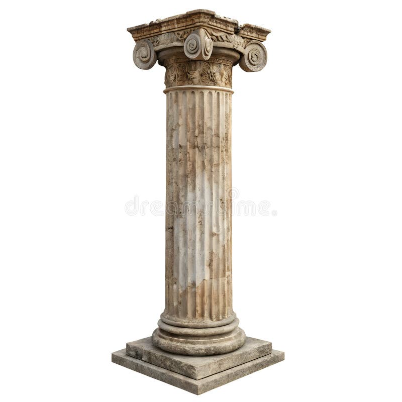 Old Pillar Set Isolated on White Background Stock Illustration ...