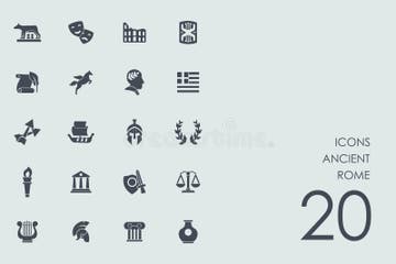 Set of Ancient Rome icons stock vector. Illustration of italy - 81877769