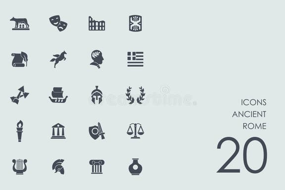 Set of Ancient Rome icons stock vector. Illustration of italy - 81877769