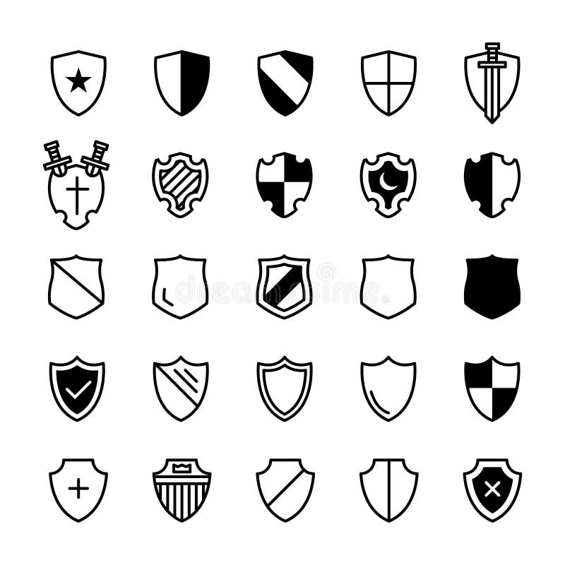Set of ancient shields stock vector. Illustration of communication ...