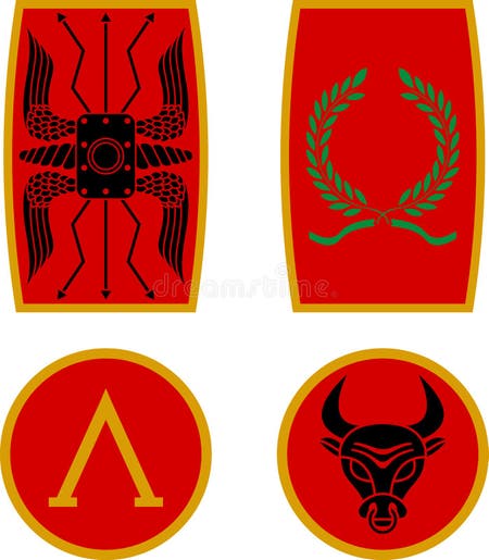 Set of ancient shields stock vector. Illustration of design - 47981458