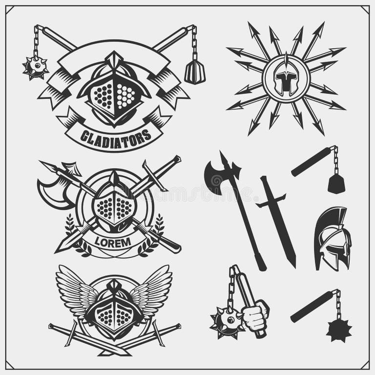 Gladiator Logos Stock Illustrations – 332 Gladiator Logos Stock ...