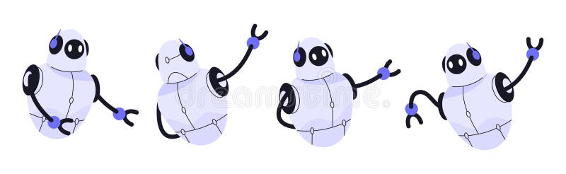 Set of Android or Robot, Cyborg. Vector Humanoid. Stock Vector ...