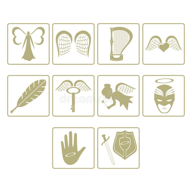 Set of Angel Icons. Vector Illustration Decorative Design Stock Vector ...