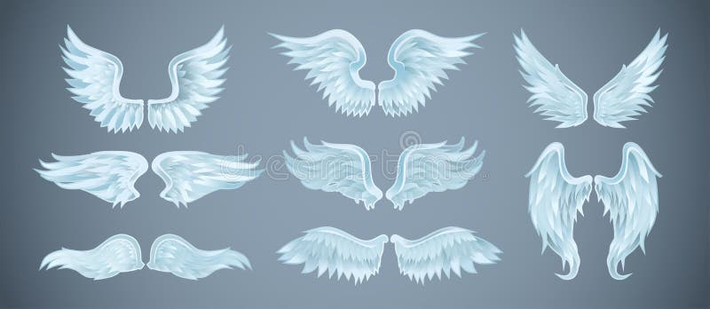 Set of Angel Wings with Different Shapes. Vector Illustration Stock ...