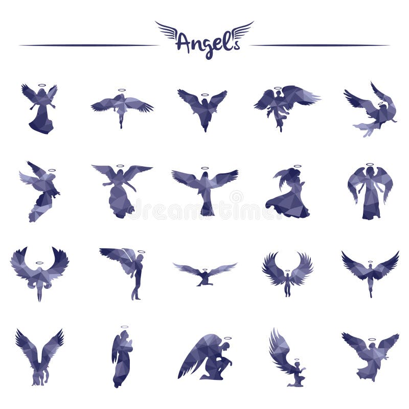 Set of Angels. Vector Illustration Decorative Design Stock Vector ...