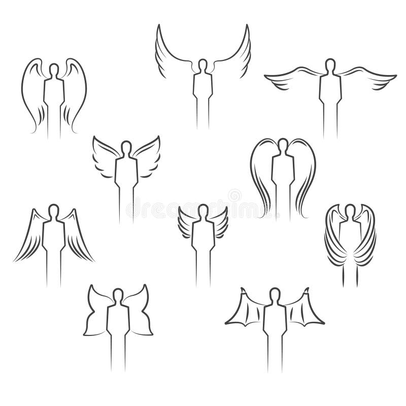 Set of Angels. Vector Illustration Decorative Design Stock Vector ...