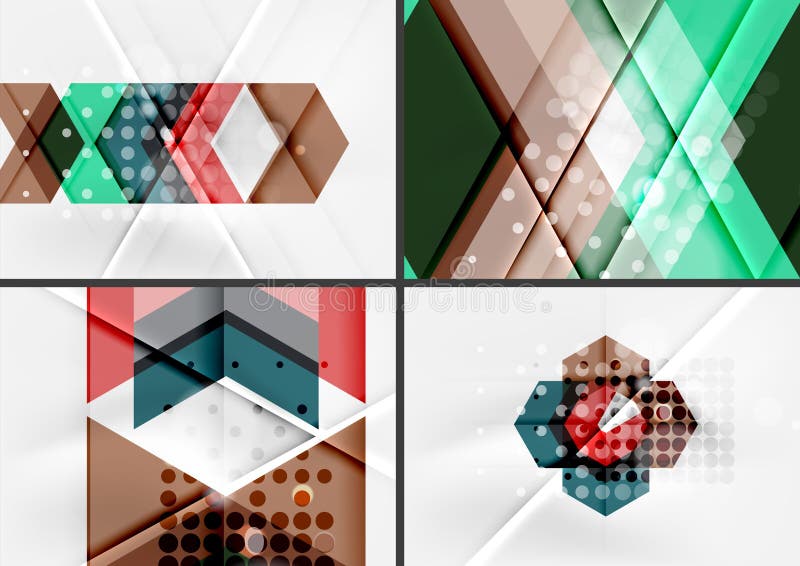 Set of Angle and Straight Lines Design Abstract Stock Vector ...