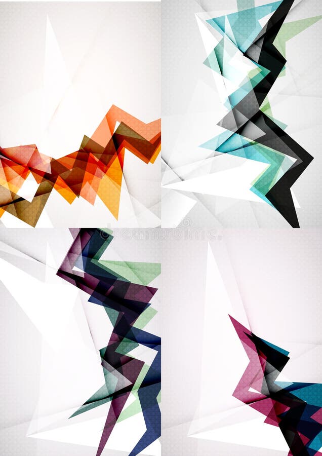 Set of Angle and Straight Lines Design Abstract Stock Vector ...