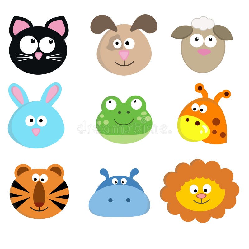 Cartoon Animal Faces Stock Illustrations – 3,614 Cartoon Animal Faces ...