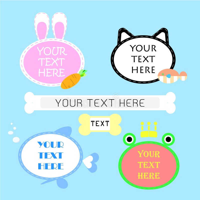 Animal with Text Box stock vector. Illustration of character - 58149918