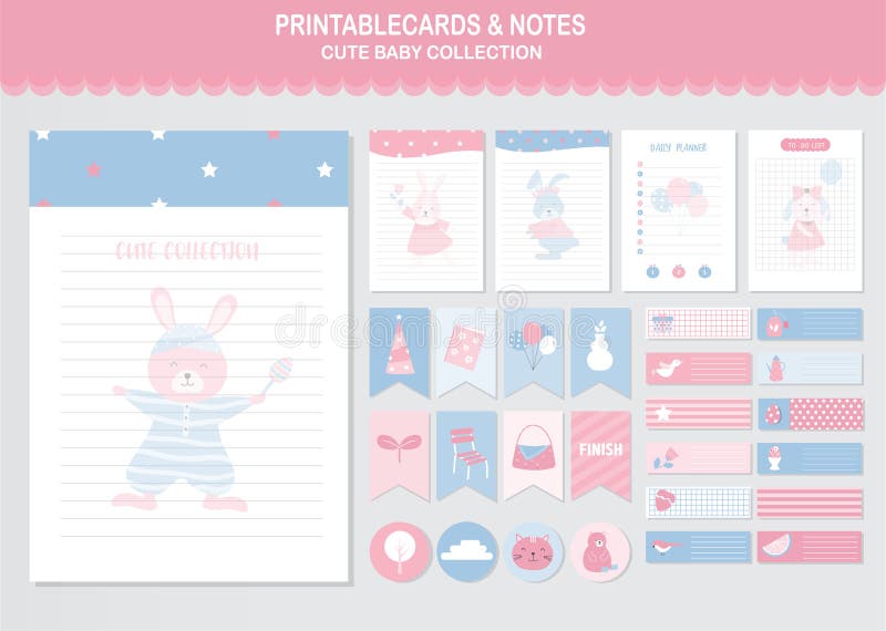 Set of Animals and Cute Vector Cards,Stickers, Labels,Scrap Booking ...