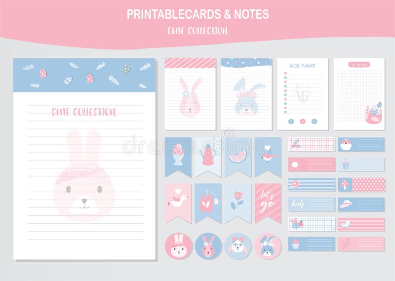 Set of Animals and Cute Vector Cardstemplates,Notes, Stickers, Label ...