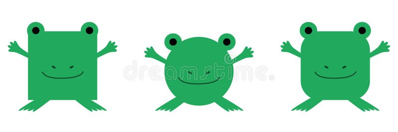 A Set of Animals of Square and Round Shape. Vector Illustration of a ...