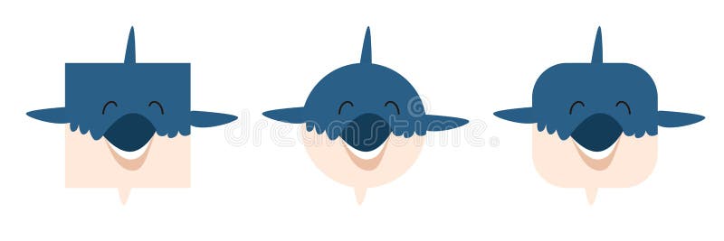 A Set of Animals of Square and Round Shape. Vector Illustration of a ...