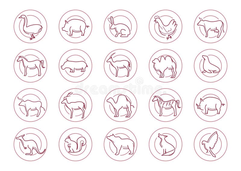 Set of Animals. Vector Illustration Decorative Design Stock Vector ...