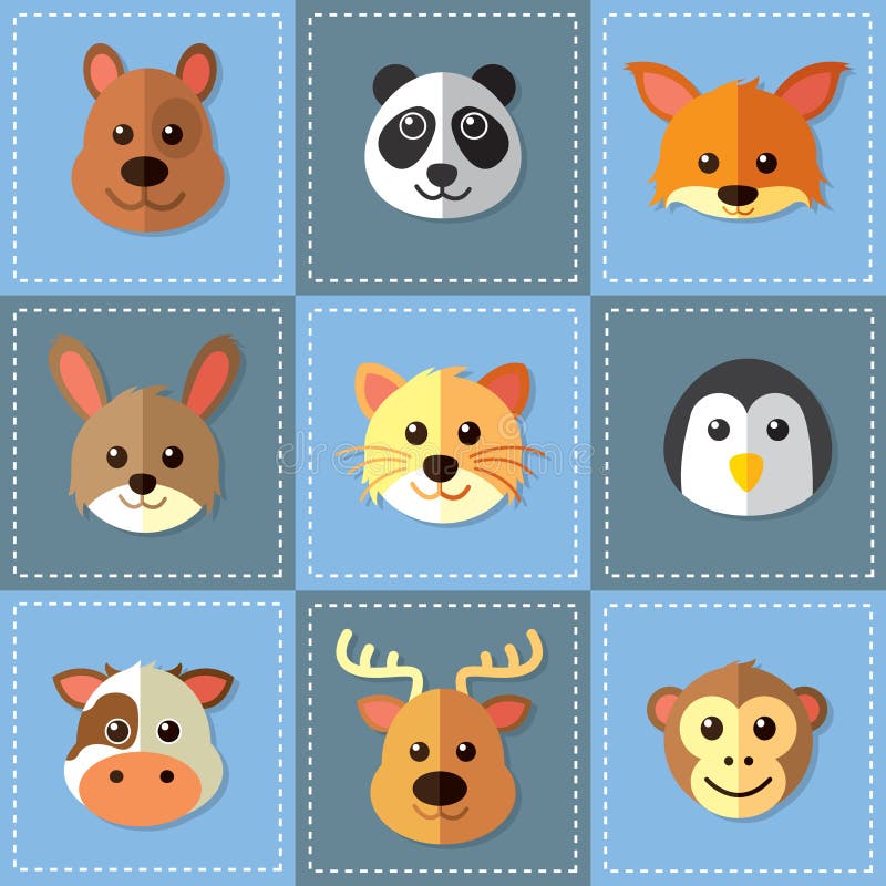 Set of Animals. Vector Illustration Decorative Design Stock Vector ...