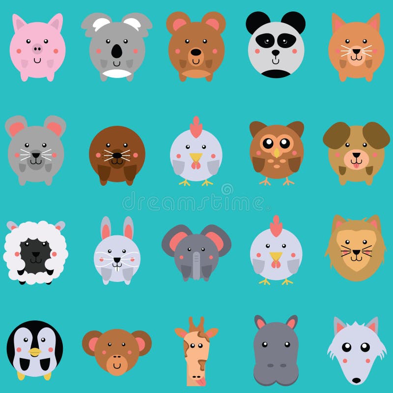 Set of Animals. Vector Illustration Decorative Design Stock Vector ...