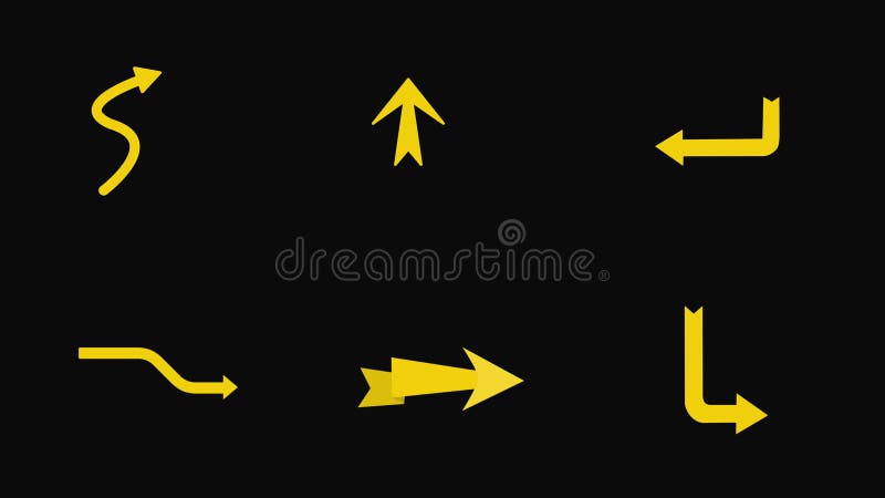 Set of Animated Arrows Sign Design Element Stock Footage - Video of ...