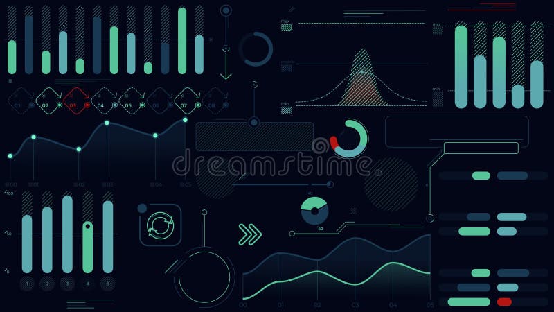Set of Animated Charts and Business Infographic Elements Stock Footage ...