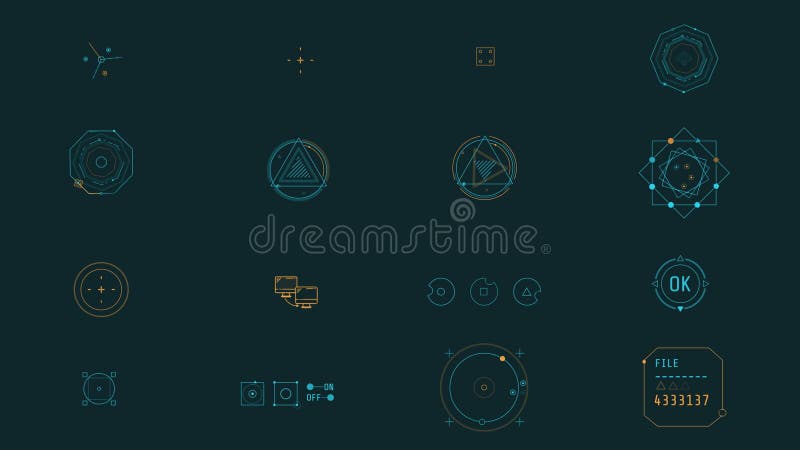 Set of Animated Small Infographic HUD Elements. Stock Video - Video of ...