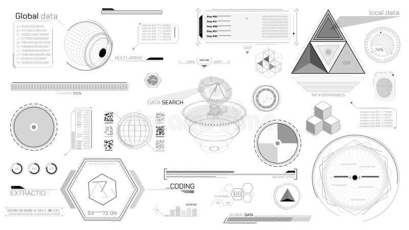 Set of Animated HUD Elements for High-tech Interface Stock Footage ...