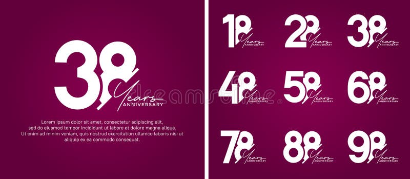 Set of Anniversary Logo Style White Color on White Background for ...