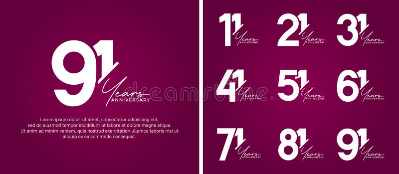 Set of Anniversary Logo Style White Color on White Background for ...