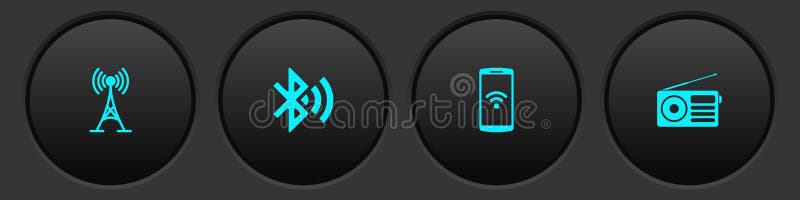 Set Antenna, Bluetooth Connected, Smartphone with Wireless and Radio ...