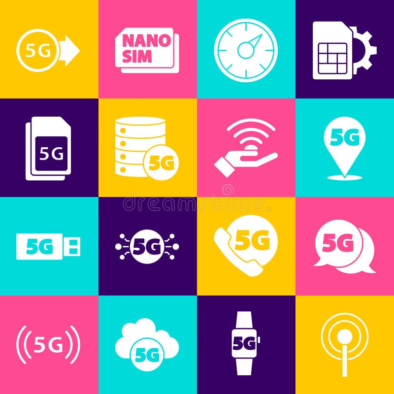Set Antenna, 5G Network, Location, Digital Speed Meter, Server, Sim ...