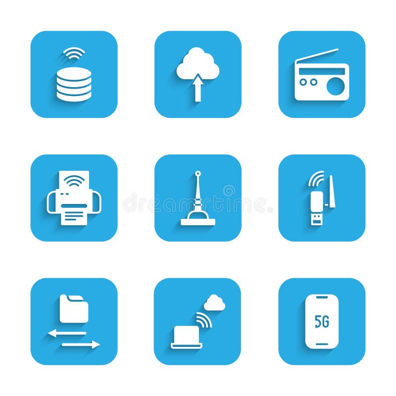 Set Antenna, Network Cloud Connection, Mobile with 5G, Usb Wireless ...