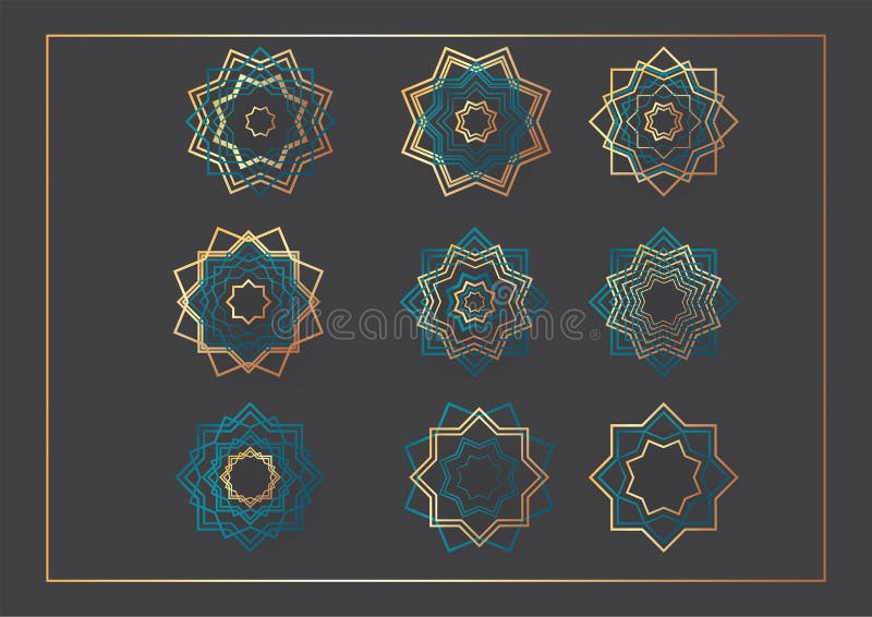 Set of Antique Arabesque of Islamic Patterns Stock Vector ...