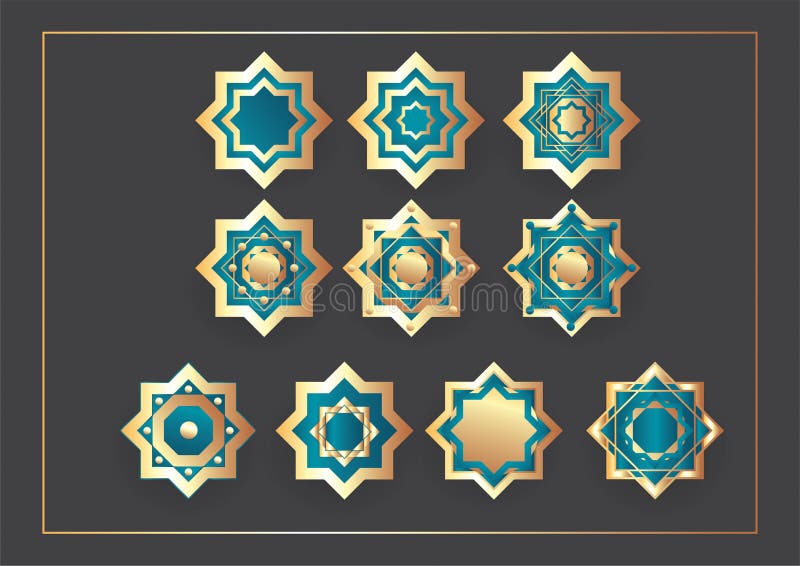 Set of Antique Arabesque of Islamic Patterns Stock Vector ...
