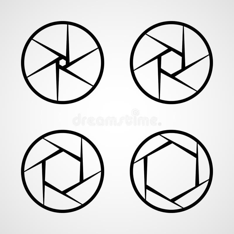 Set of Aperture Icons. Vector Illustration Stock Illustration ...