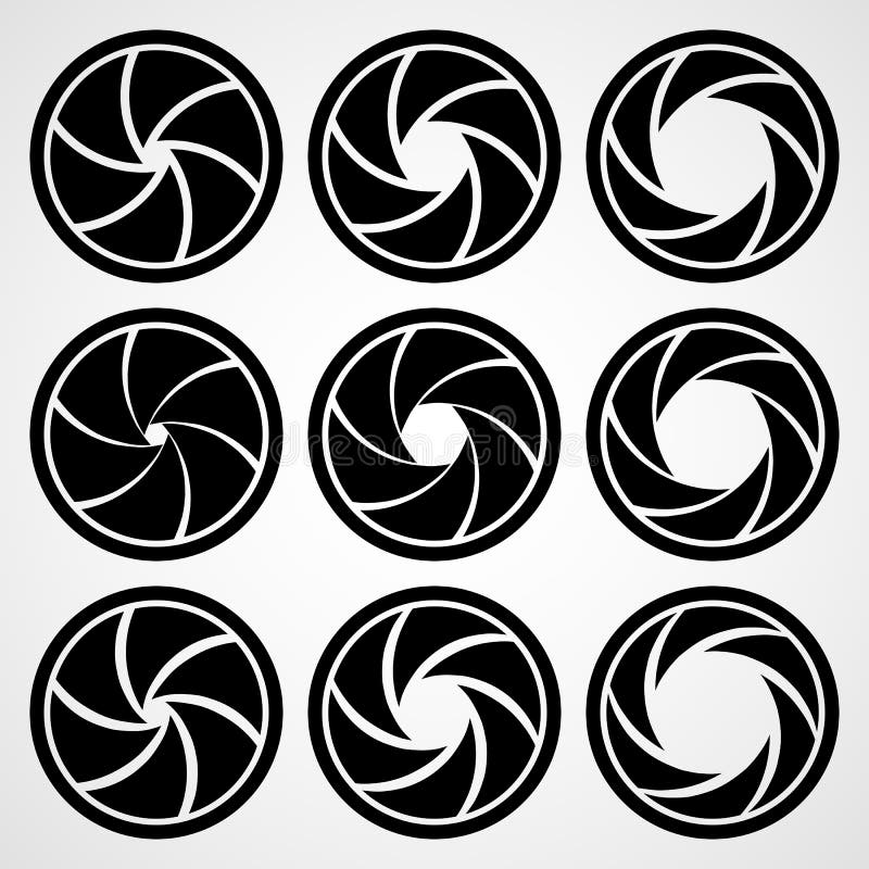 Set of Aperture Icons. Vector Illustration Stock Illustration ...