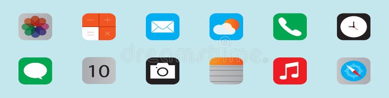 Set of App Cartoon Icon Design Template with Various Models. Vector ...