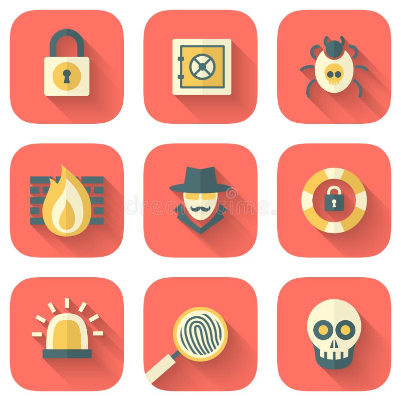Set of App Security Icons stock vector. Illustration of design - 48897467