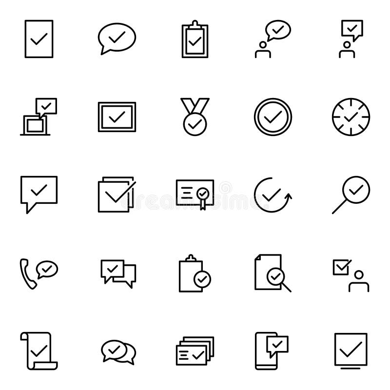 Set of approve line icons stock vector. Illustration of correct - 141409087 Set of approve line icons stock vector. Illustration of correct - 141409087