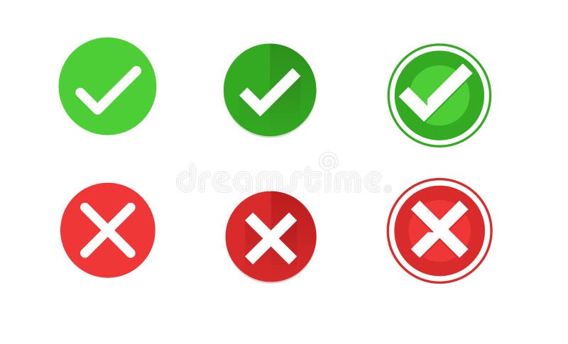Approved and Denied Icon Set Stock Illustration - Illustration of ...