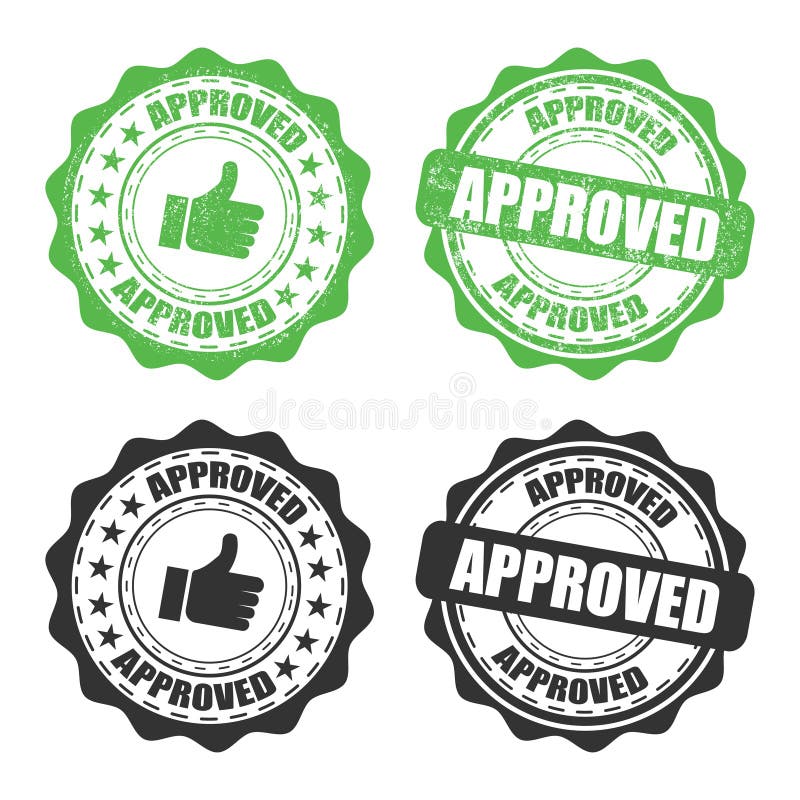 Approved Rubber Stamp Vector Illustration on White Background. Approved ...
