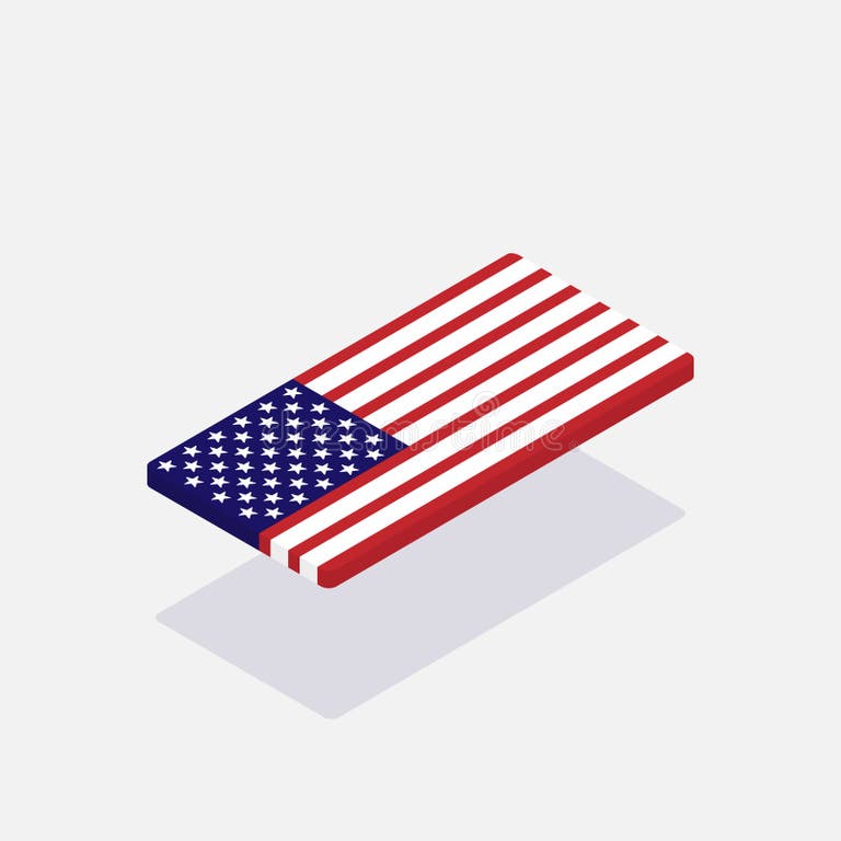 3D USA Flag / Isometric USA Flag Illustration Stock Vector ...